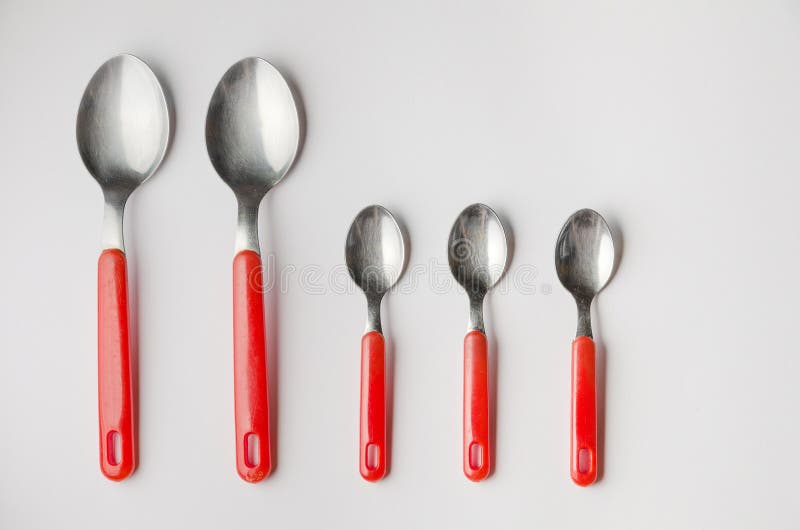 Set of spoons stock photo. Image of color, group, isolated - 48422582