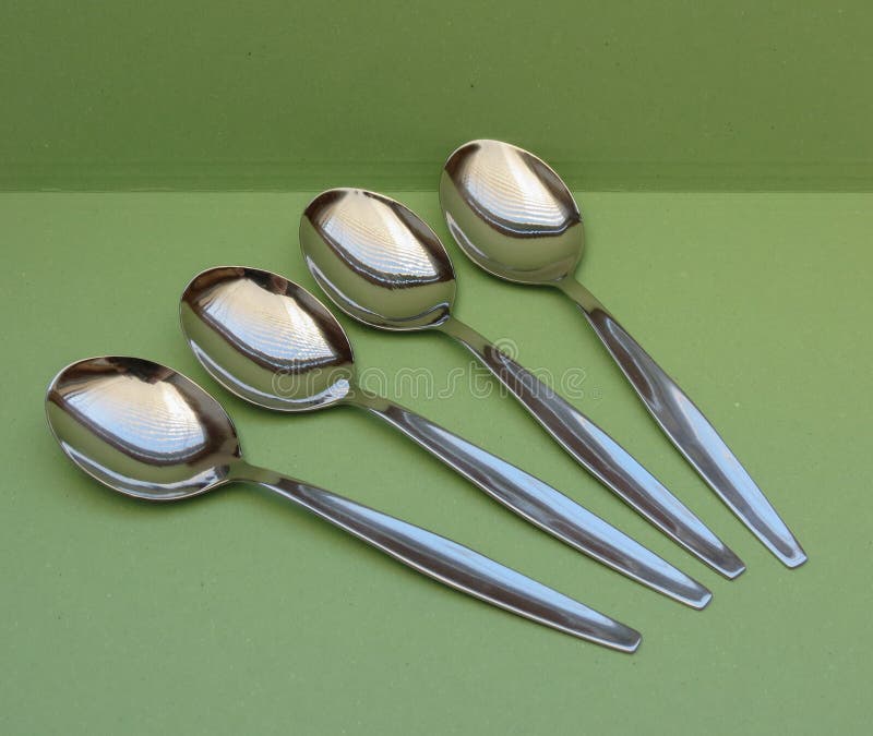 A set of spoons stock image. Image of cutlery, steel - 117648791