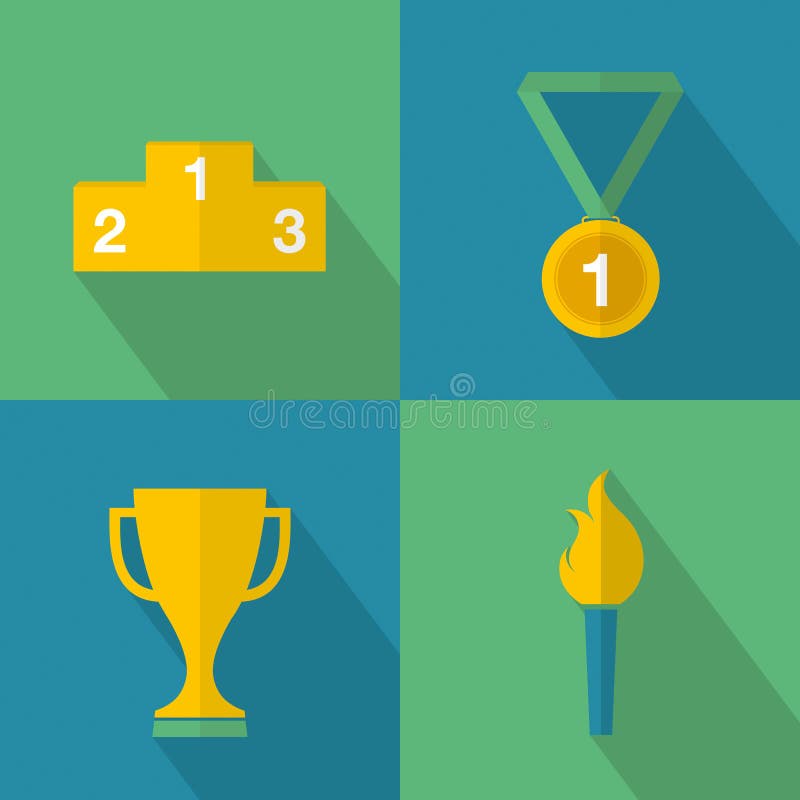 Set of Sport Game Icons for Winners in Competitions. Stock Vector ...