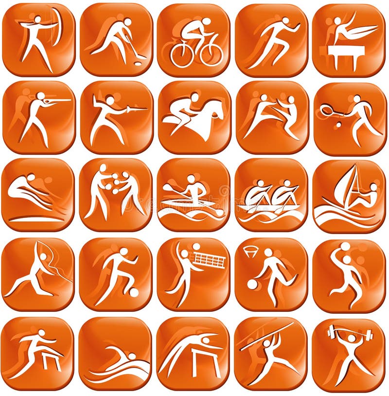 Competitive and Olympic Sports Icon Collection Stock Vector ...
