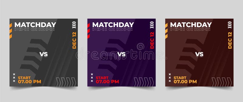 Set of Sport Match Social Media Vector Template Stock Vector ...