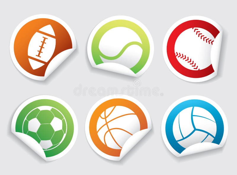 Set of sport stickers stock vector. Illustration of internet - 30538486