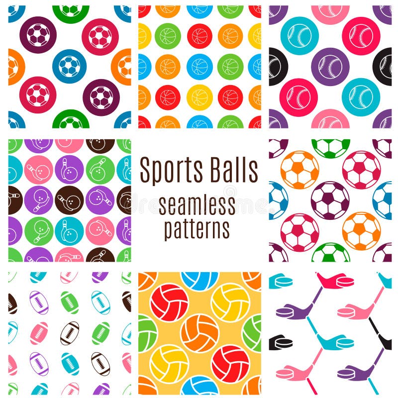 Set of Sports Balls Seamless Pattern. Stock Illustration - Illustration ...