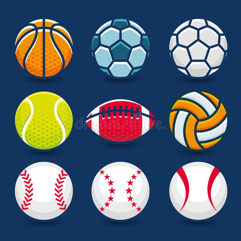 Set of Sports Balls. stock vector. Illustration of design - 65188375