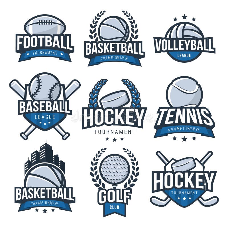 Set of Sports Logo Element Icons. Vector Illustration Decorative Design ...