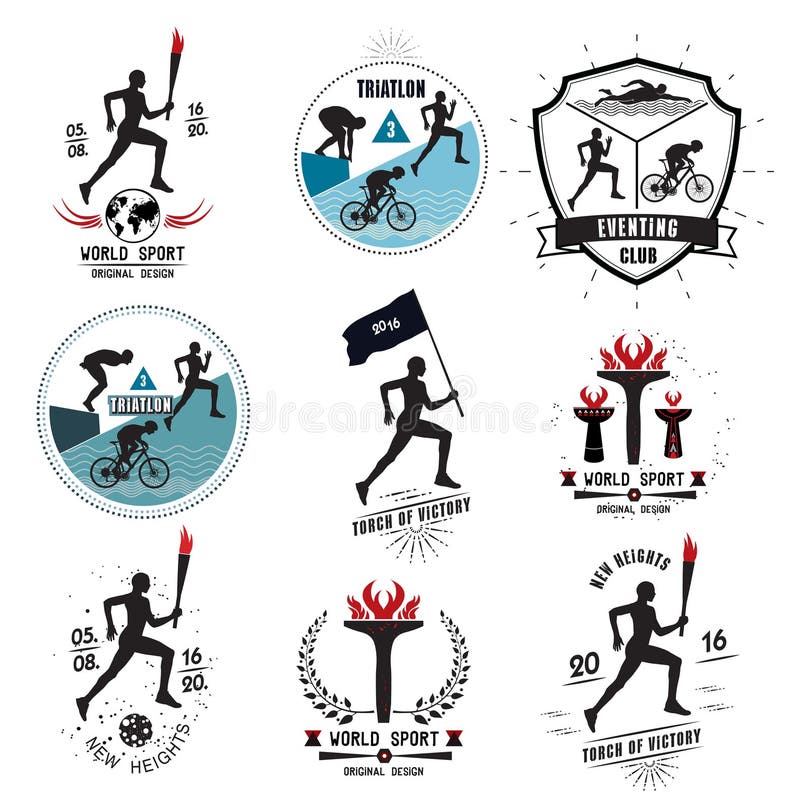 A Set of Sports Logos, Emblems and Design Elements. Stock Vector ...