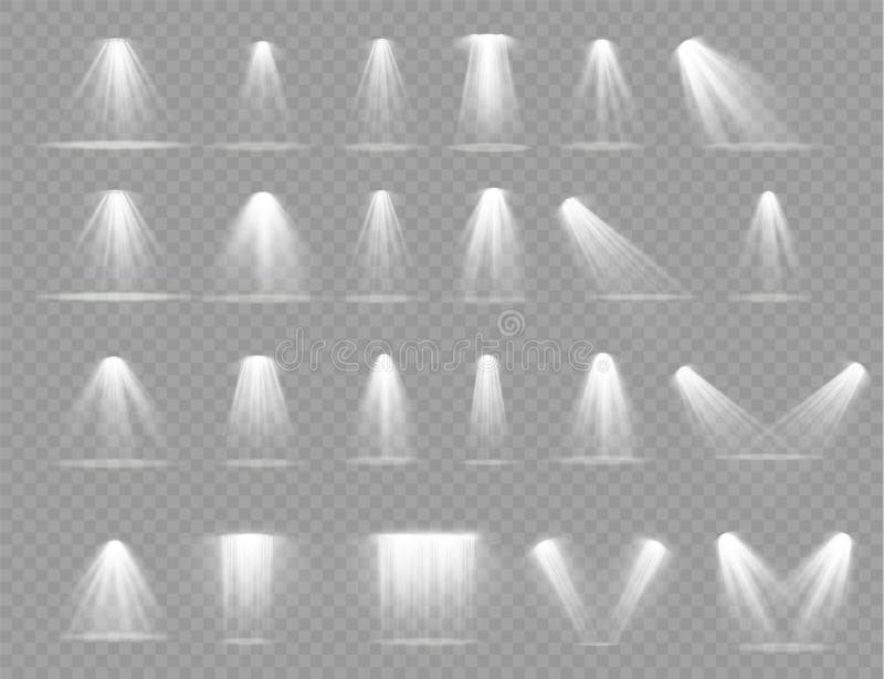 Spotlight Projector, Light Effect with White Rays. Stock Vector ...