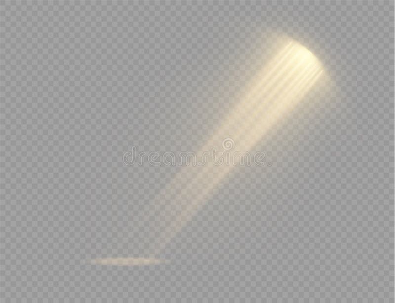 Spotlight Projector, Light Effect with Yellow Rays Stock Vector ...