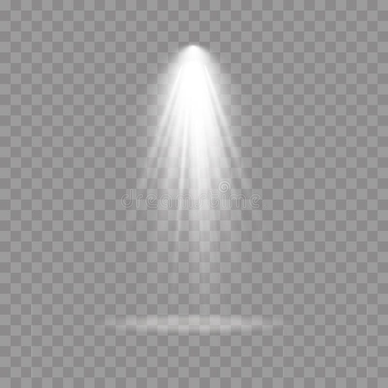 Spotlight Projector, Light Effect with White Rays. Stock Vector ...