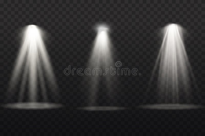 Spotlight Projector, Light Effect with White Rays. Stock Illustration ...