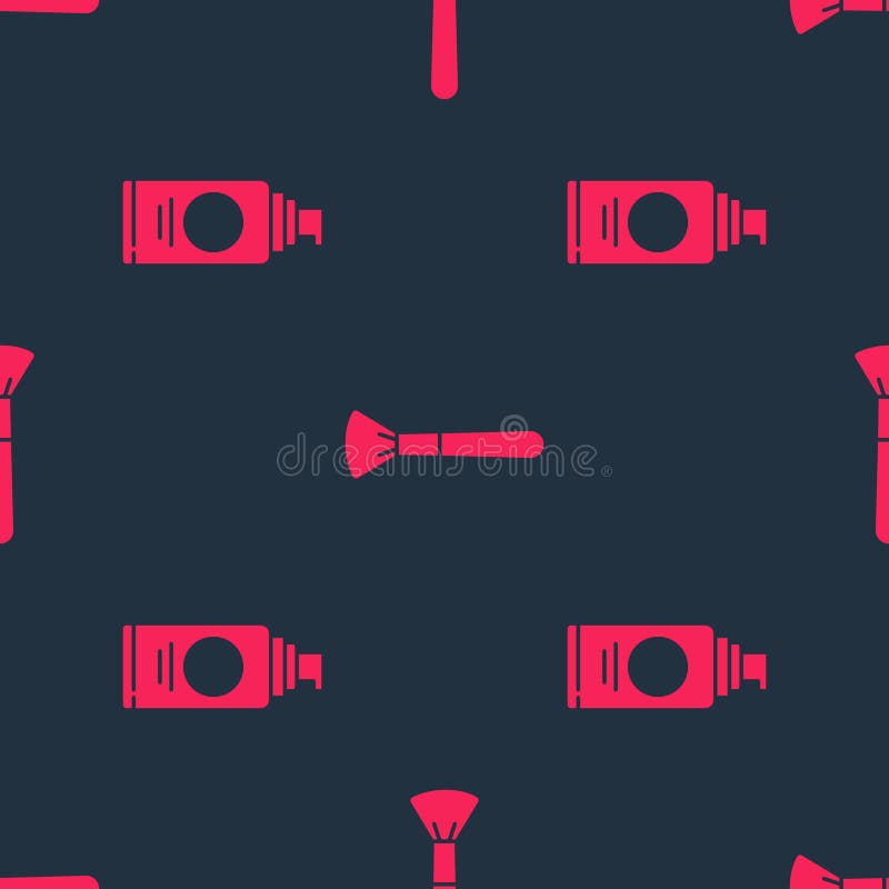 Set Spray Can for Hairspray and Makeup Brush on Seamless Pattern ...
