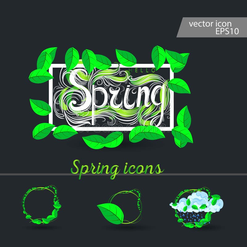 Set of Spring Icons Cloud, Rain, Puddles Stock Vector - Illustration of ...