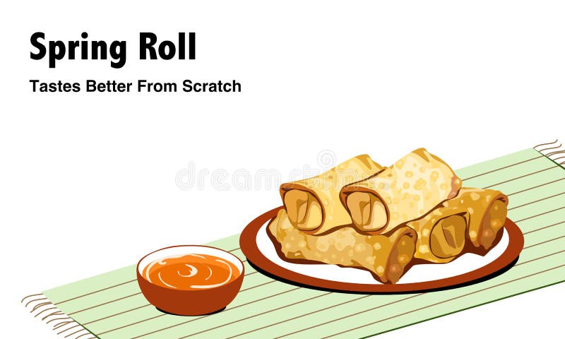 Spring roll vector icon stock vector. Illustration of graphics - 130671723