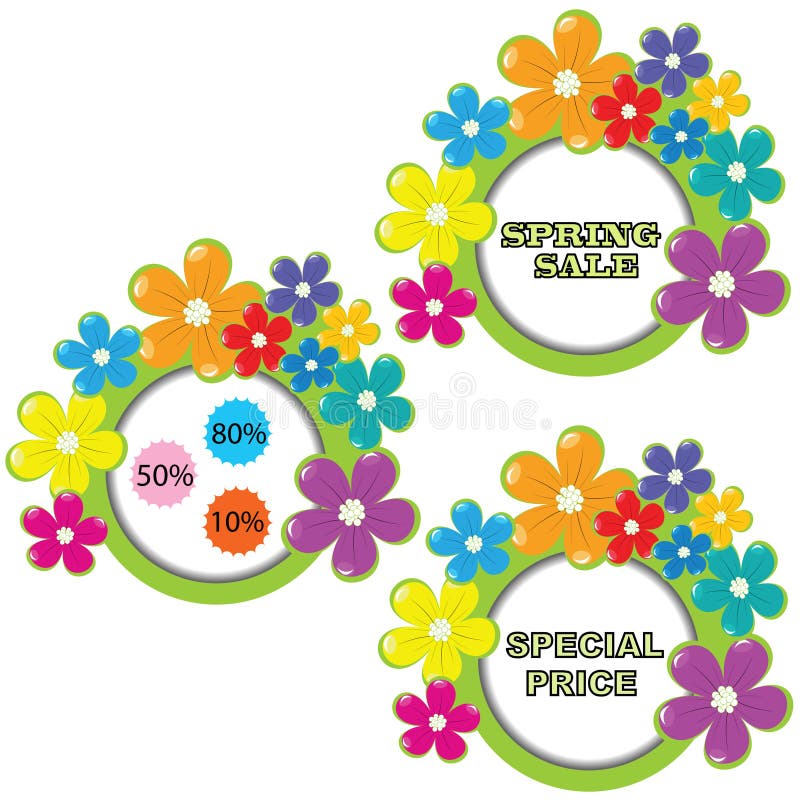 Set of Spring Sale Advertising Stock Vector - Illustration of special ...