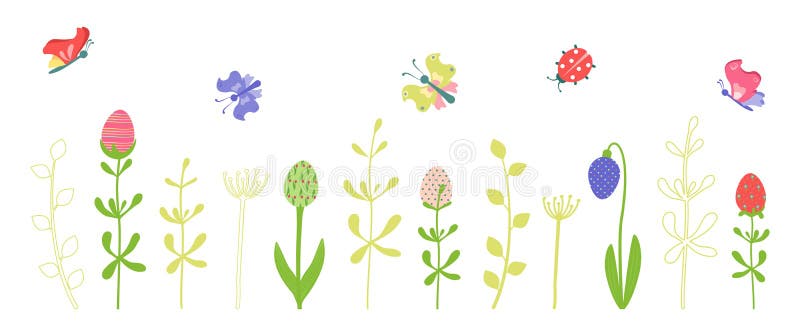 Set of Springtime and Summer Elements Stock Vector - Illustration of ...