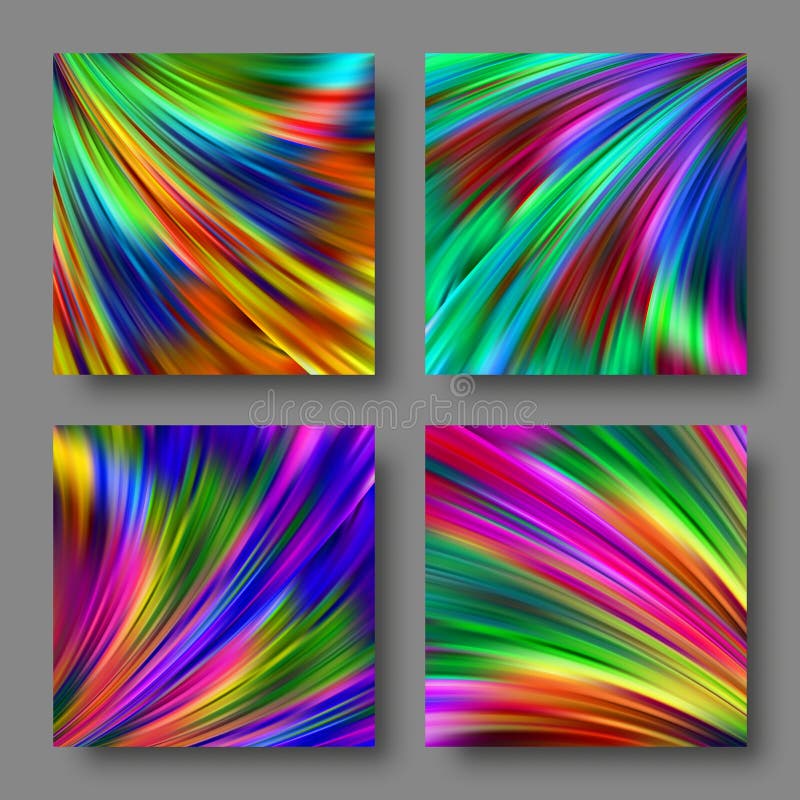 Set of Square Banners, Colorful Vector Abstract Background, Diagonal ...