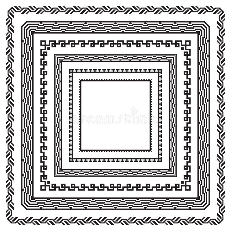 Set of Square Black Frames. Stock Vector - Illustration of geometry ...
