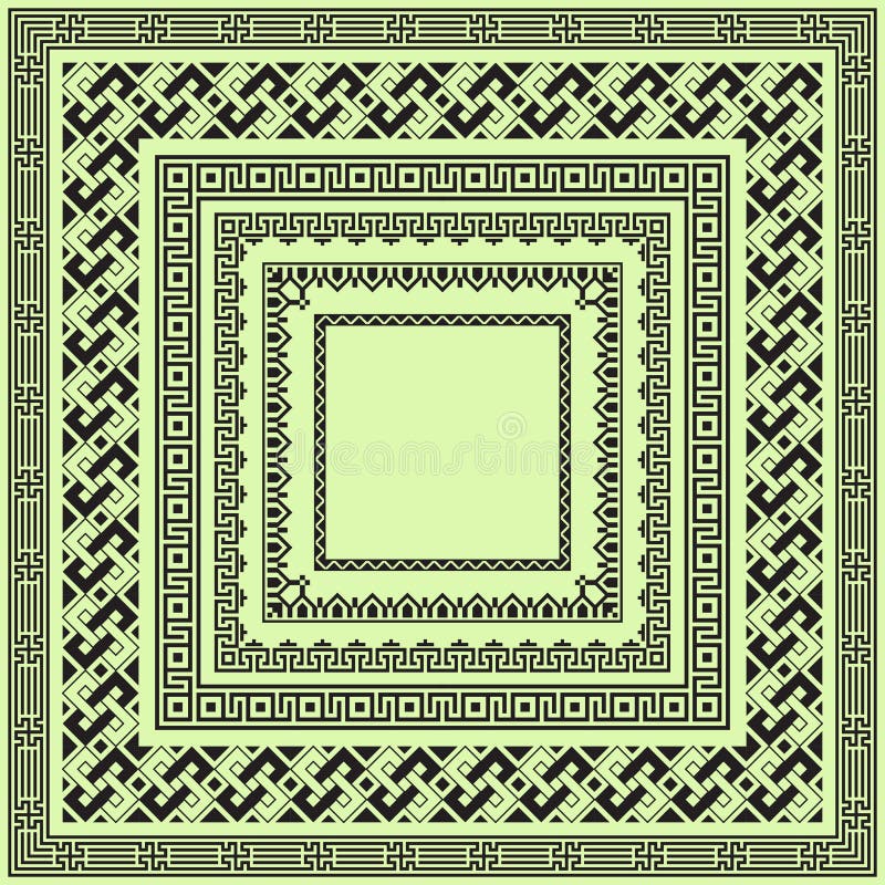 Set of Square Black Geometric Borders. Stock Vector - Illustration of ...