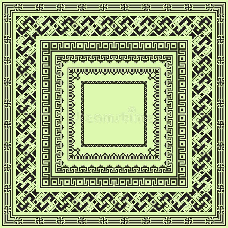 Set of Square Black Geometric Borders. Stock Vector - Illustration of ...