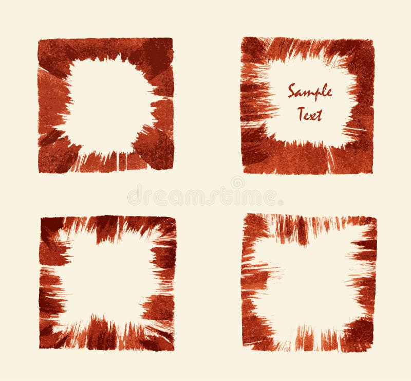 Set Square Border Frame from Handmade Brush Stock Illustration ...