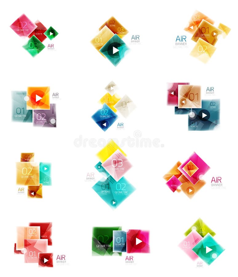 Set of Square Business Infographic Banners Stock Vector - Illustration ...