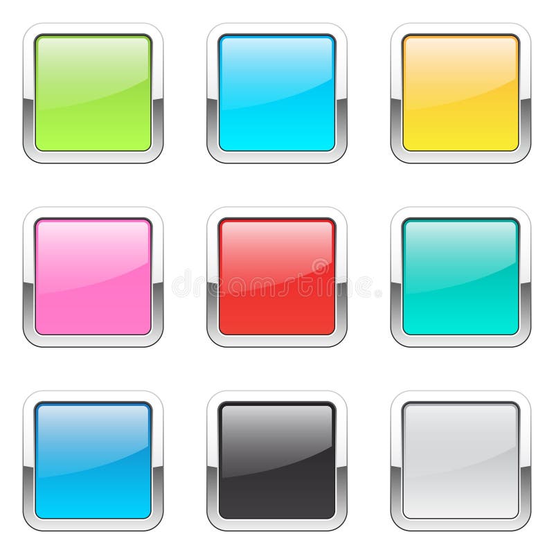 Set of Rounded Buttons. Vector Illustration Stock Vector - Illustration ...