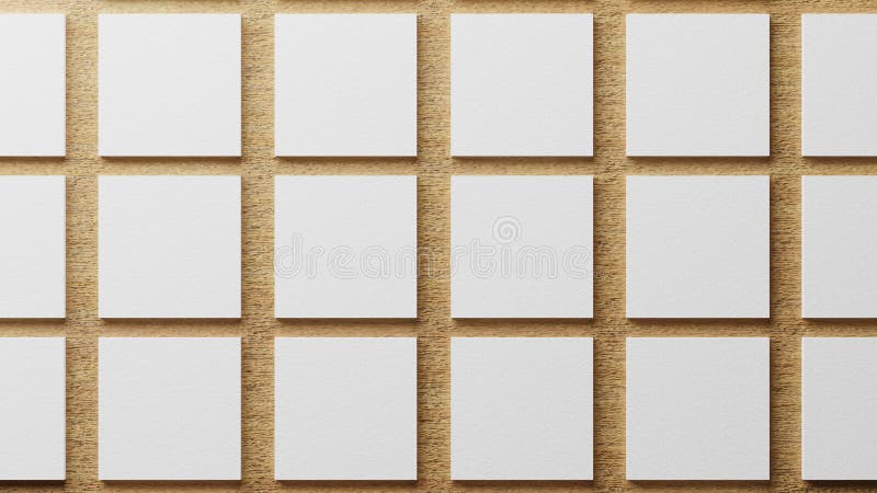Set of Square Cards Flat Lay Mockup Photo Realistic 3D Rendering Image ...