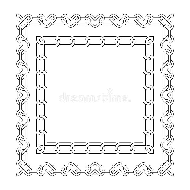 Set of Square Chain Frames. Heart Chain Links Elements To Make AI ...