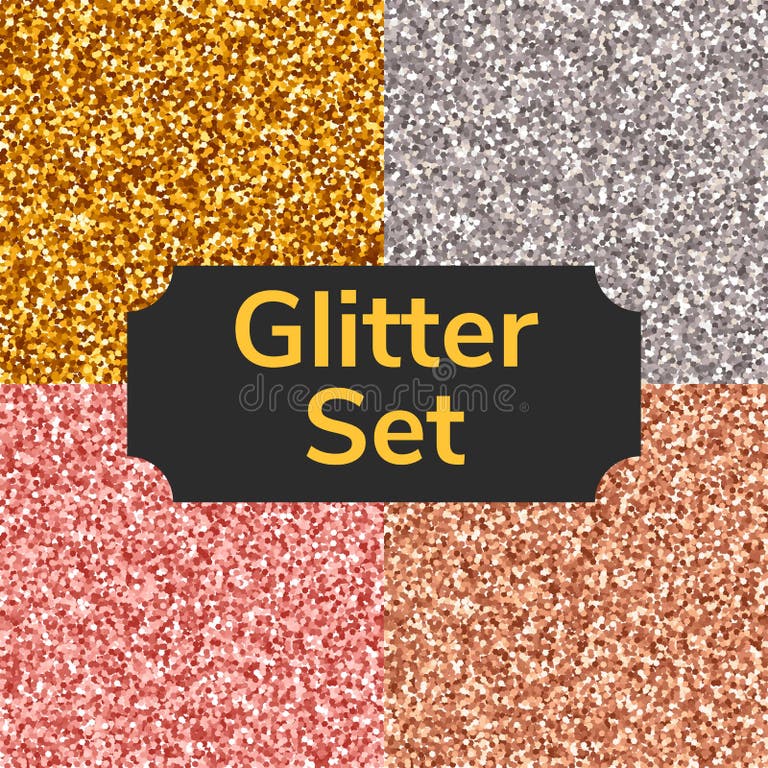 Set Square Color Glitter Texture Pattern. Gold, Silver, Pink, Bronze ...
