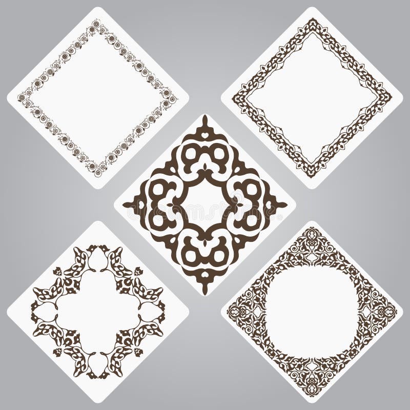 Set of Square Frame in Luxury Style. Arabic Motifs Background Stock ...