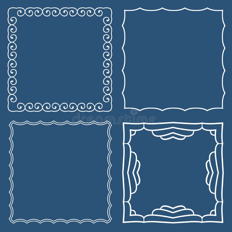 Set Square Frame with Wave. Stock Vector - Illustration of collection ...