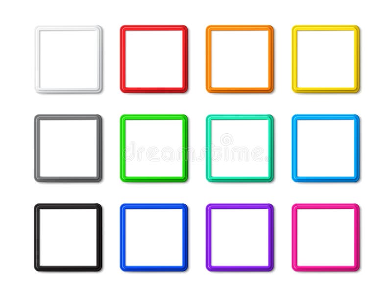 Set of Square Frames with Shadows Stock Vector - Illustration of ...