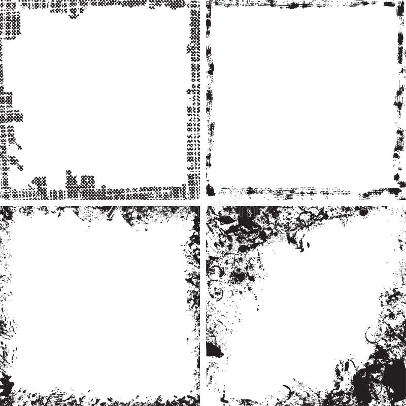 Grunge Frames and Edges Vector Stock Vector - Illustration of ...