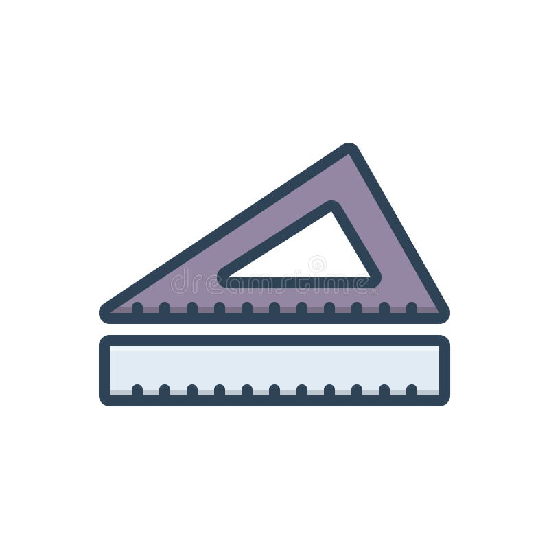 Color Illustration Icon for Set Square, Scale and Ruler Stock ...