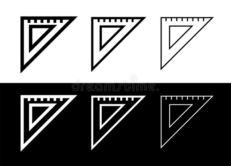 Set Square Icon. Triangular Ruler, Measurement or Drawing Attribute ...