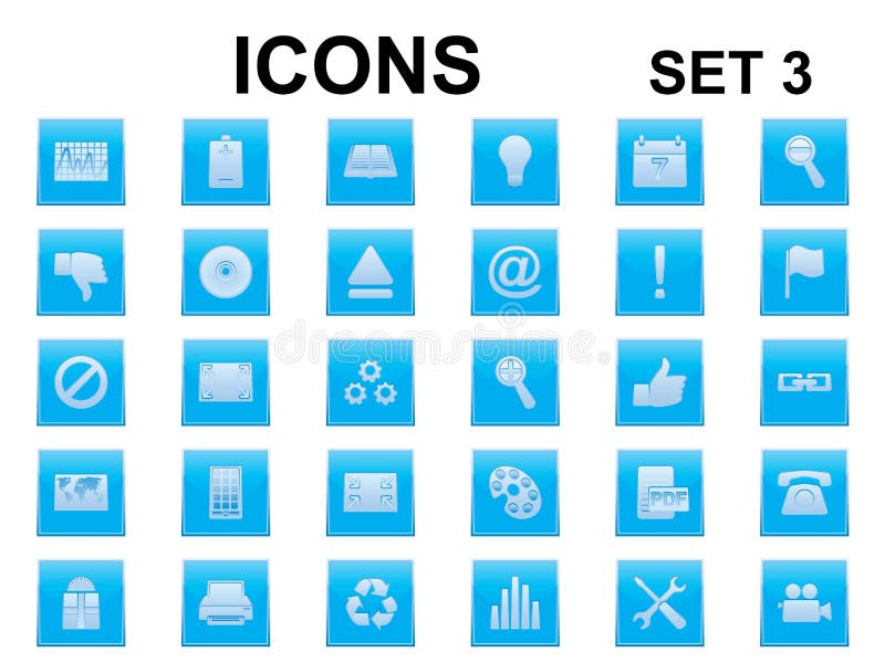 Set of square icons stock vector. Illustration of button - 32481029