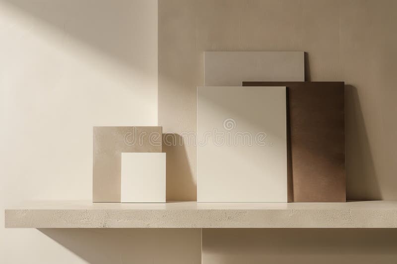 Elegant Set of Square Papers with Rounded Corners in Neutral Shades ...