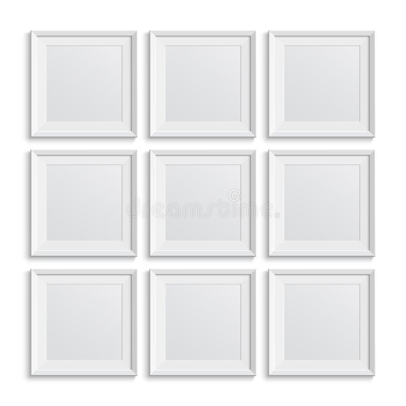 Set of Square Picture Frames Stock Vector - Illustration of eps10 ...