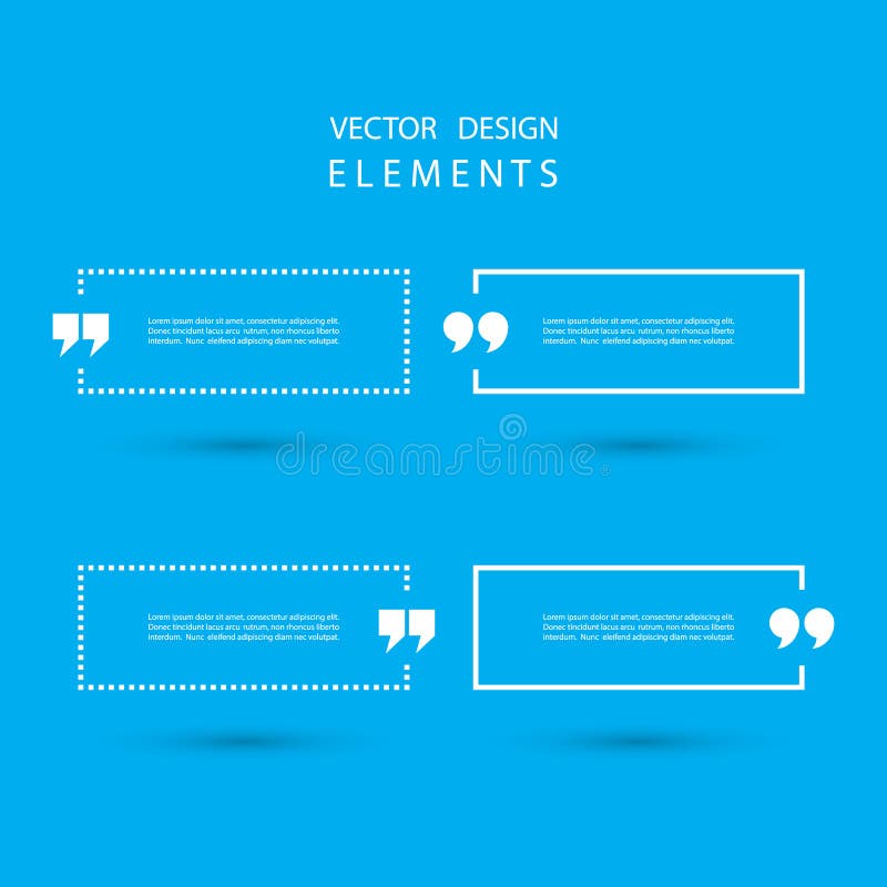 Set of Square Quote Text Bubbles. Stock Vector - Illustration of shape ...