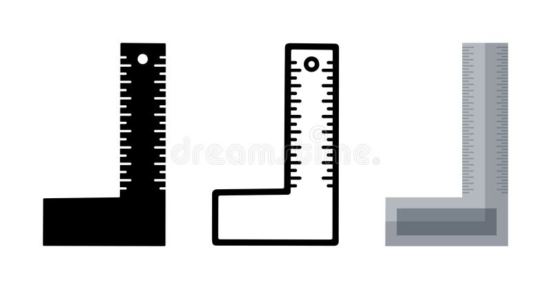 Set of Square Ruler Cartoon Doodle, Vector, Illustration. Stock Vector ...