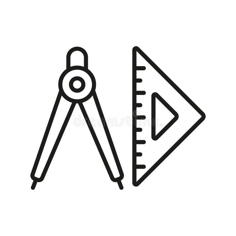 Set Square Ruler Triangle Compass Icon Vector Design Templates Simple ...