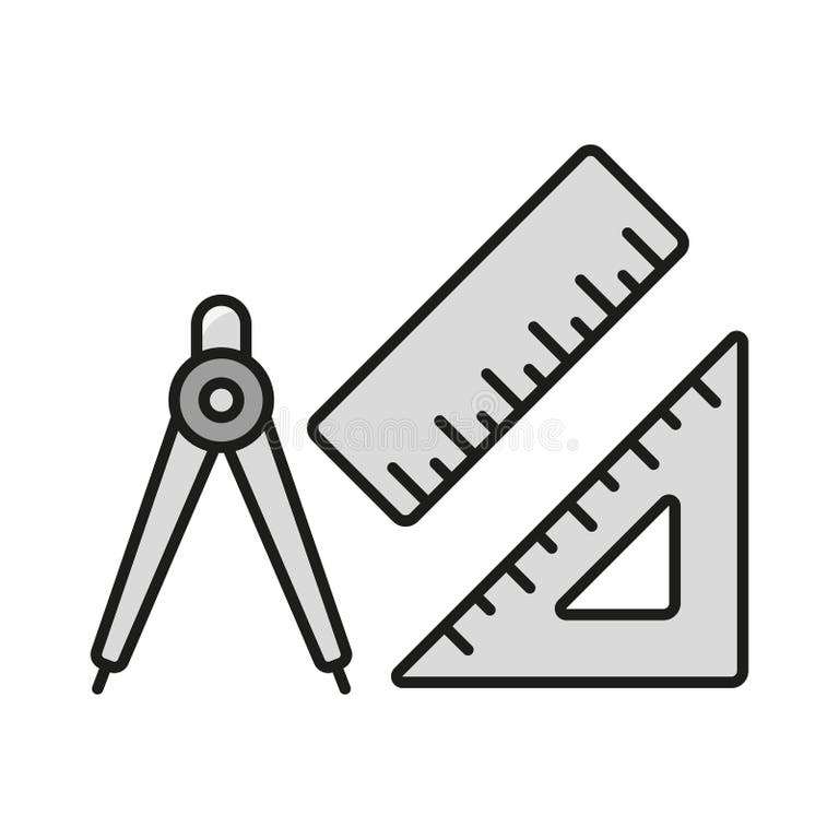 Set Square Ruler Triangle Compass Icon Vector Design Templates Simple ...