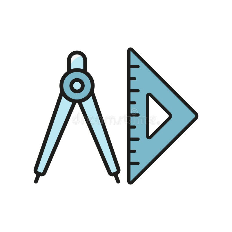 Set Square Ruler Triangle Compass Icon Vector Design Templates Simple ...