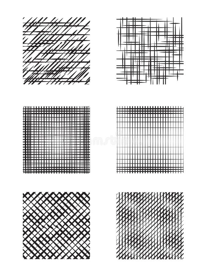 Set of Square Shapes with Hatching. Stock Vector - Illustration of ...