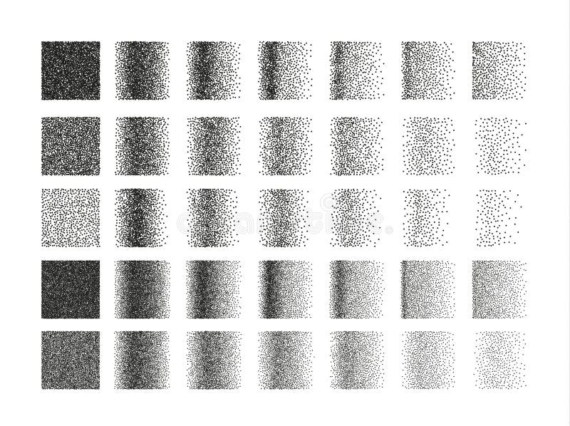 Set of 35 Square Stipple Pattern for Design. Tile Spots Stock Vector ...