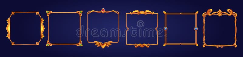 Set of Square Ui Game Frames, Medieval Borders Stock Illustration ... Set of Square Ui Game Frames, Medieval Borders Stock Illustration ...