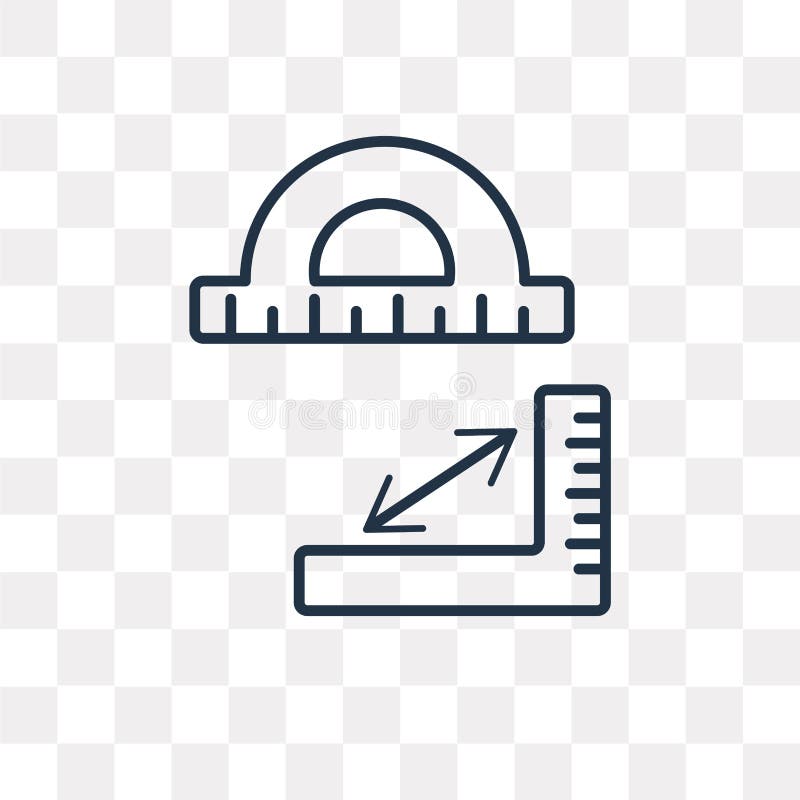 Set Square Vector Icon Isolated on Transparent Background, Linear Set ...