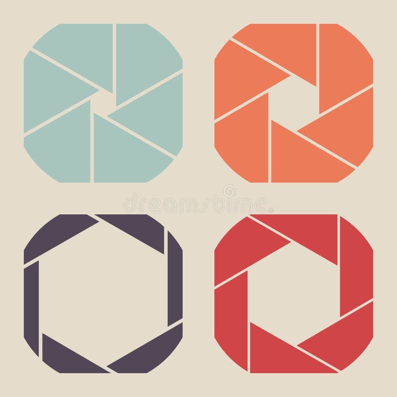 Set of Squares Shutter Icon. Stock Illustration - Illustration of ...