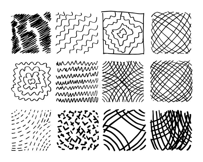 A Set of 12 Squares of Straight Lines Stock Vector - Illustration of ...