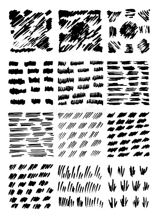 A Set of 12 Squares of Straight Lines, Stock Vector - Illustration of ...
